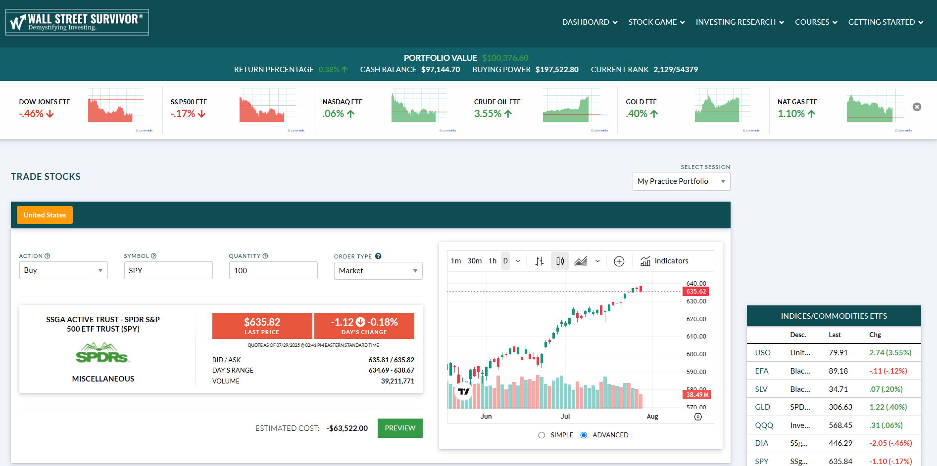 Stock Market Game - Create Your Own Contest